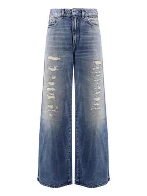 Dior Flared Jeans With Distressed Effect - Multicolor
