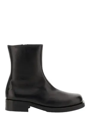 Our Legacy Leather Zip-up Ankle Boots - Black