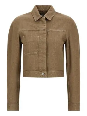 Jacquemus La Veste Ovalo Cargo Cotton Denim Jacket - Cream
