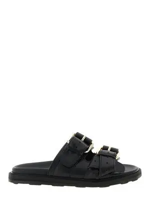 MOSCHINO MOSCHINO Double Strap Flatform Sandals