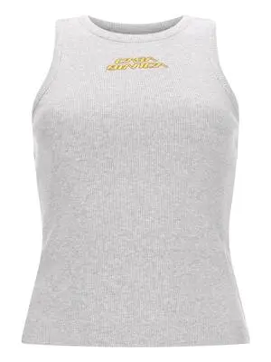 Casablanca CASABLANCA Ribbed Logo Tank Top Gray