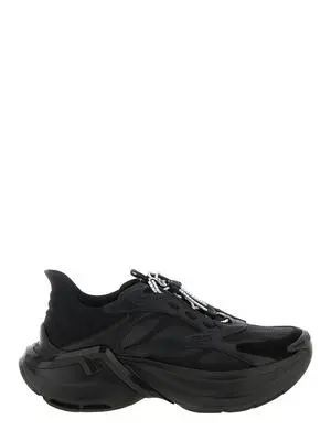 Fendi F-light Sneakers With Ff Pattern Laces - Black