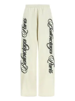 Balenciaga Cursive Embroidered Reversible Pants - Multicolor