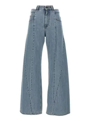 MAISON MARGIELA MAISON MARGIELA Asymmetrical Waist Wide Leg Jeans Blue