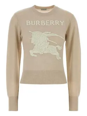 Burberry Sand Wool Blend Sweater - Brown