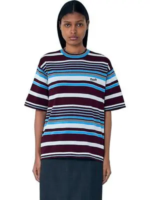 Prada PRADA Striped Crewneck T-Shirt Red