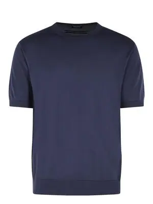 ZEGNA Zegna Blue Cotton T-Shirt Men