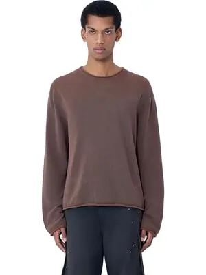 Our Legacy Rigid Popover Sweater Fine Knit Crewneck - Brown