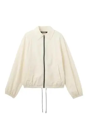 Jacquemus Zip-up Windbreaker With Drawstring Hem - White