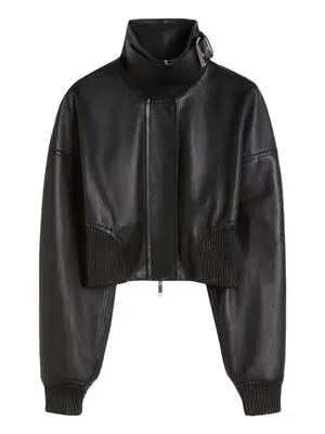 Sportmax Belted Leather Jacket With Buttons - Multicolor
