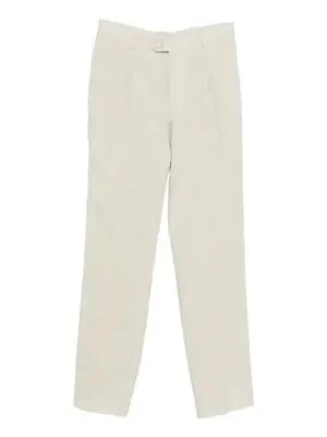 Etro Pleated Linen Trousers With Belt Loops - Multicolor