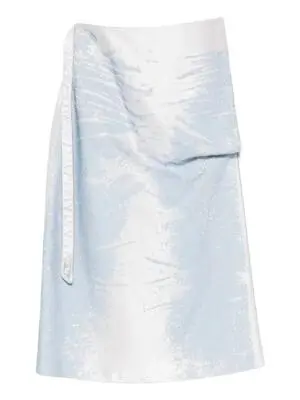 DIESEL® Belted Skirt With Brushstroke Pattern - Blue