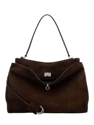 BALENCIAGA BALENCIAGA Dark Suede Medium Rodeo Handbag