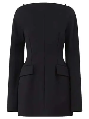 Sportmax Fitted Cady Dress With Flap Pockets - Black