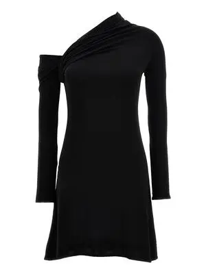 COURREGES Twist Crepe Mini Dress - Black
