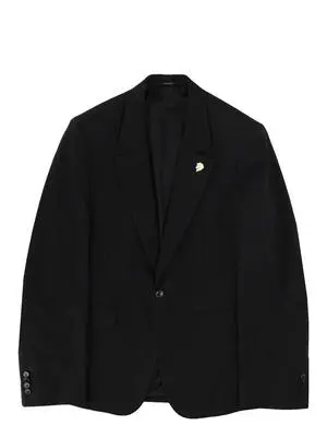Gucci Single-breasted Jacket With Gg Weave - Black