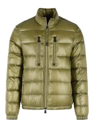 Moncler Olive Polyamide Down Jacket - Green