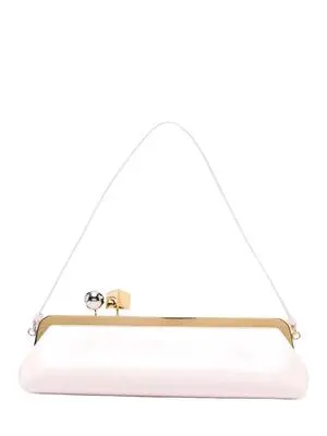 Jacquemus Salon Clutch In Pastel Pink Calfskin With Sphere And Cube Detail - Multicolor