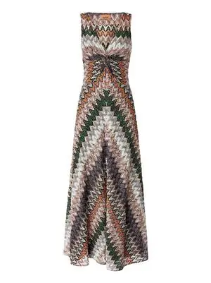 Missoni Long Dress With V-neck And Pattern - Multicolor
