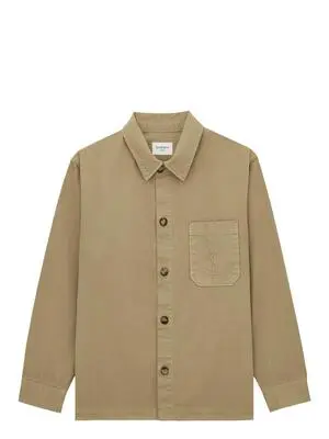 Saint Laurent Cotton Linen Gabardine Cassandre Overshirt - Multicolor