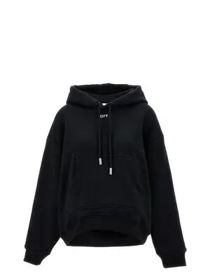 Off-White Off Stamp" Cotton Hoodie With Logo Embroidery - Black