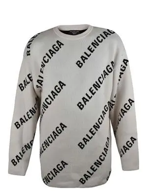 Balenciaga Monogram Logo Sweater - White