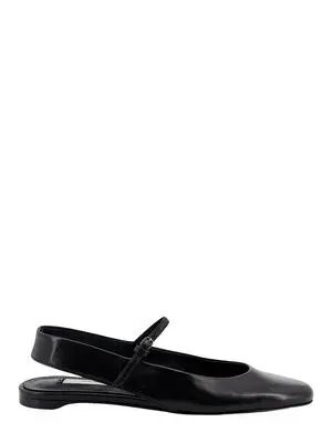 TOTEME Leather Ballerinas With Adjustable Buckle Strap - Black