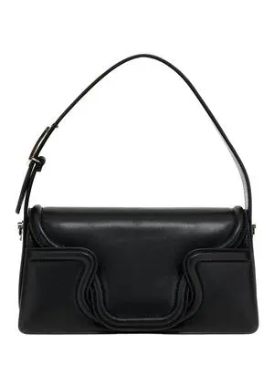Valentino Garavani Le Grand Deuxième Leather Shoulder Bag - Black