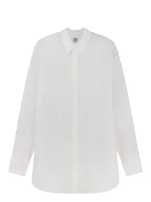 TOTEME Oversized Cotton And Linen Shirt - White