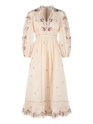 Zimmermann Patience" Long Linen Dress - Cream