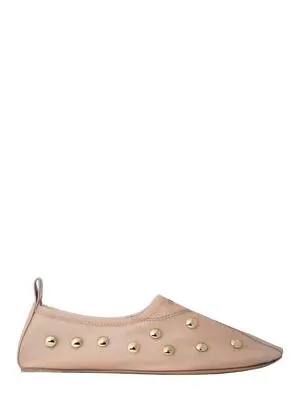 Chloé Rita Flat Shoe With Stud Embellishments - Pink