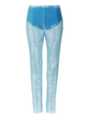 Giuseppe Di Morabito Sequin Mesh Pants - Blue