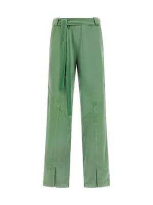 Attico Light American Fleece Front Split Pants - Green