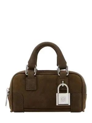 Loewe Nano Amazona Handbag In Mud Leather - Brown