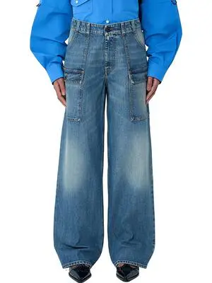 Miu Miu Wide-leg Cargo Denim Jeans - Blue