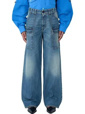 Miu Miu Wide-leg Cargo Denim Jeans - Blue