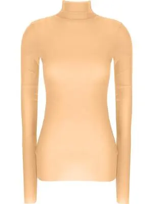 JIL SANDER JIL SANDER Silk Turtleneck Top With Laser-Cut Hem