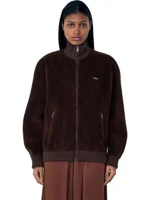 Prada High-neck Fleece Jacket - Brown