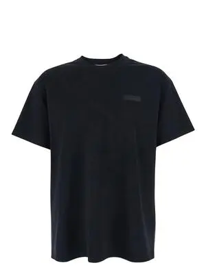 Givenchy T-shirt With Logo Patch On Chest In Cotton - Black