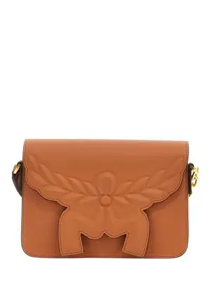 Mcm Himmel Leather Crossbody Bag - Brown