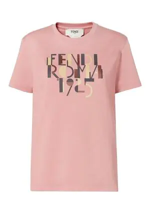 Fendi Cotton T-shirt With Embroidered Logo - Multicolor