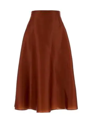 Alberta Ferretti Silk Skirt - Orange