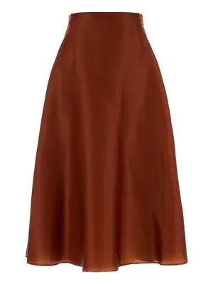 Alberta Ferretti Silk Skirt - Orange