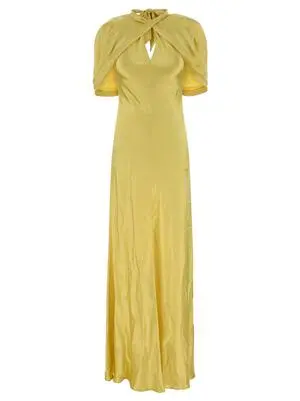 Alberta Ferretti Satin Long Dress - Yellow