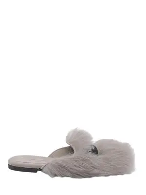 Dolce & Gabbana Shearling And Suede Slippers With Fur Effect - Gray