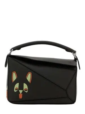 Loewe Small Puzzle Handbag In Calfskin - Brown