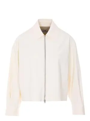 Herno Zip-up Jacket With Classic Collar - White