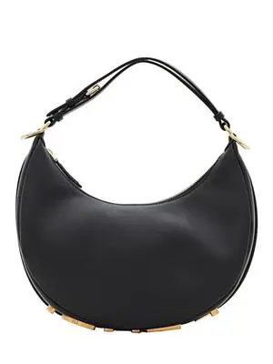 Fendi Fendi Small Hobo Bag In Soft Leather With Vintage Gold-Finish Metal Lettering Multicolor