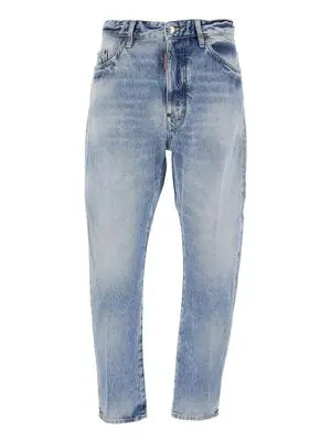 Dsquared2 DSQUARED2 Light Wash Denim Jeans With Rear Logo Patch Multicolor