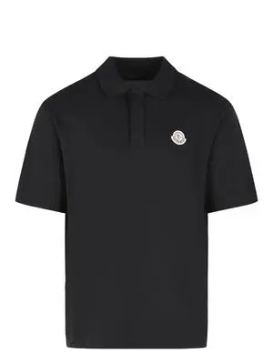 Moncler Cotton Polo Shirt - Black